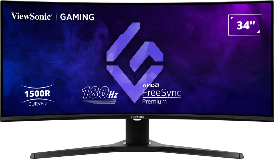 ViewSonic VX3418-2KPC 34” 180Hz Ultrawide Curved Gaming Monitor ...