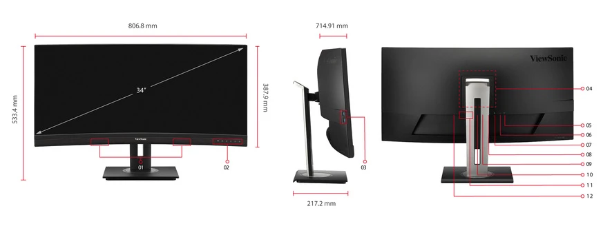 ViewSonic VG3456C 34” UWQHD Curved Docking Monitor - Datasheet ...