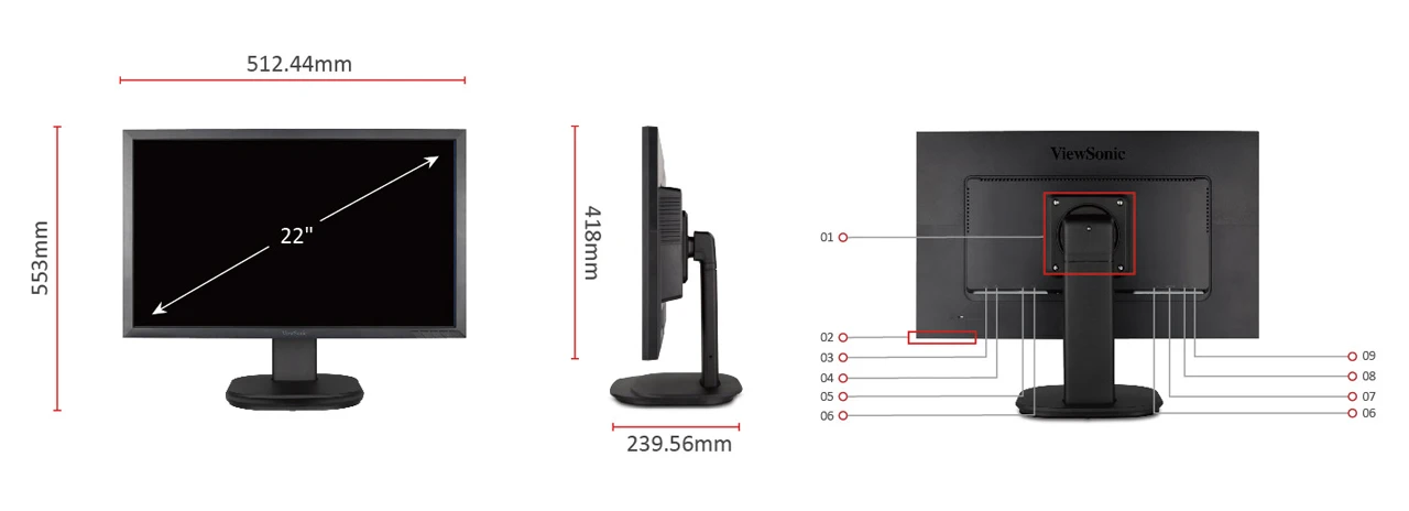 ViewSonic VG2239Smh-2 22" (21.5" Viewable) Full HD Ergonomic LED ...