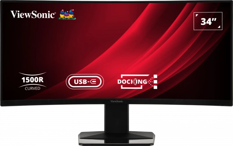 ViewSonic VG3419C 34” UWQHD Curved Docking Monitor with KVM Switch ...