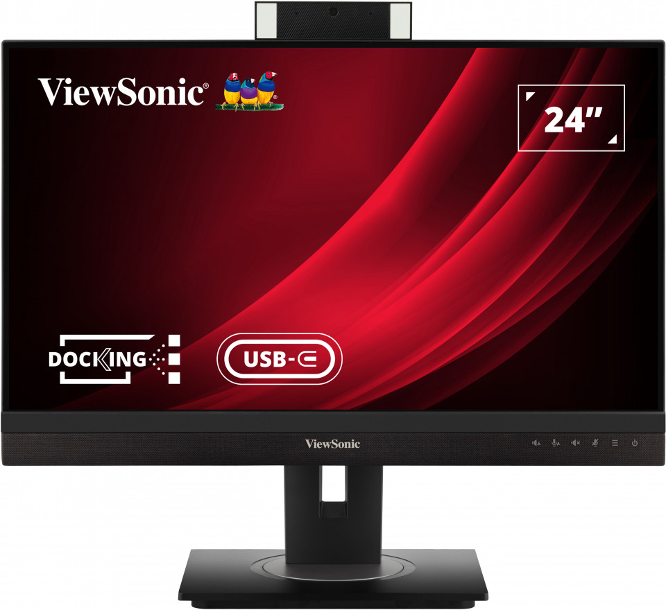 ViewSonic VG2456V 24” FHD Webcam Docking Monitor with Built-in LED Fill ...
