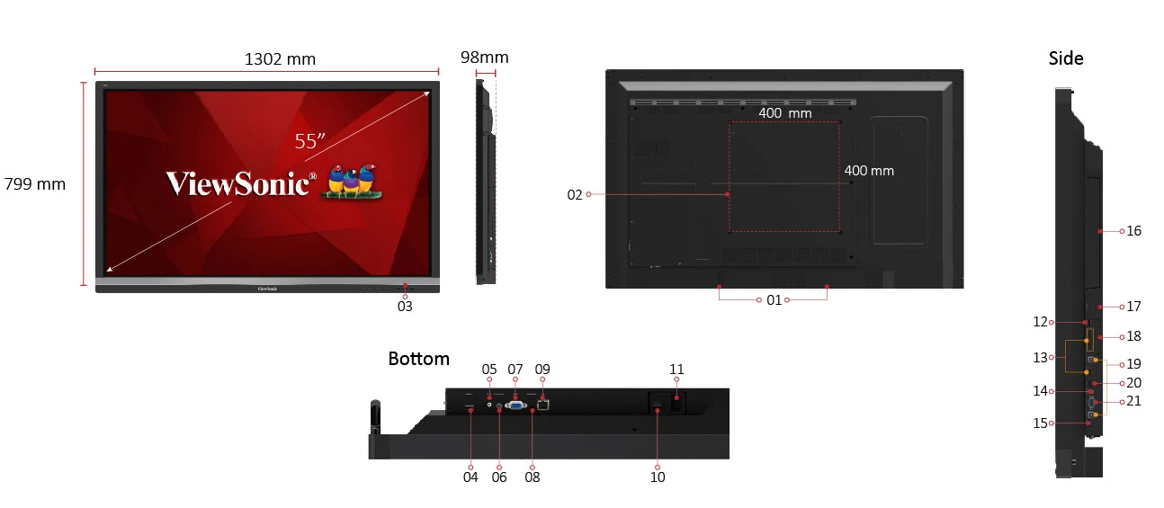 ViewSonic IFP5550 55" 4K Interactive Flat Panel - ViewSonic South Africa